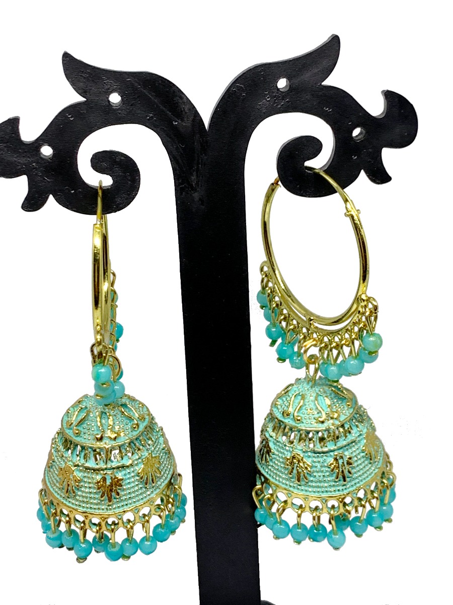 Sky blue colour jhumka store